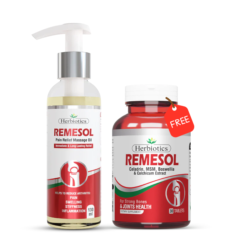 Herbiotics - Remesol Oil & Tablets - Bundle - Set - Pain Relief Offer ...